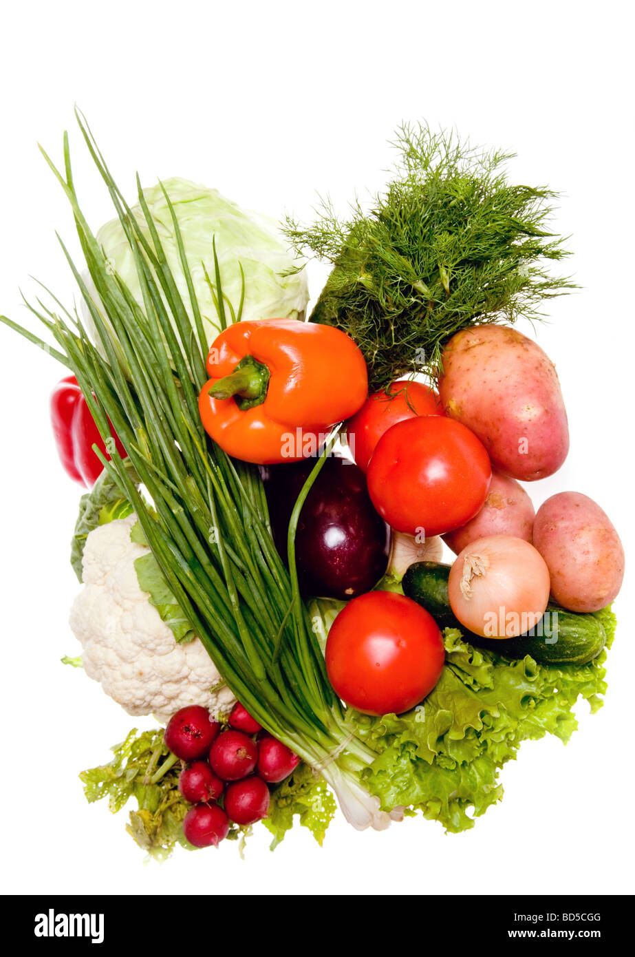 Different fresh tasty vegetables isolated on white Stock Photo - Alamy