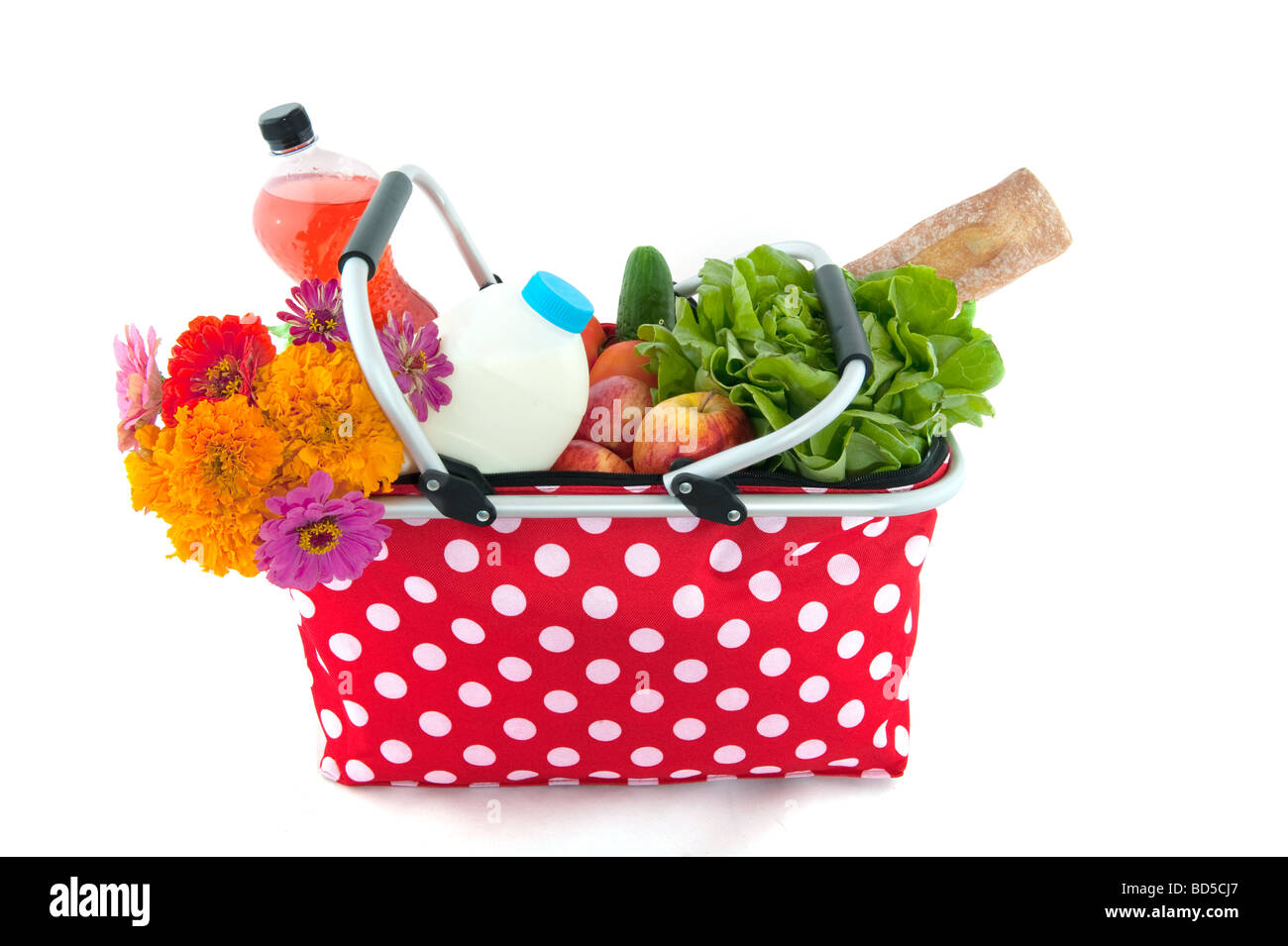 shopping bag with daily products from the grocery Stock Photo - Alamy