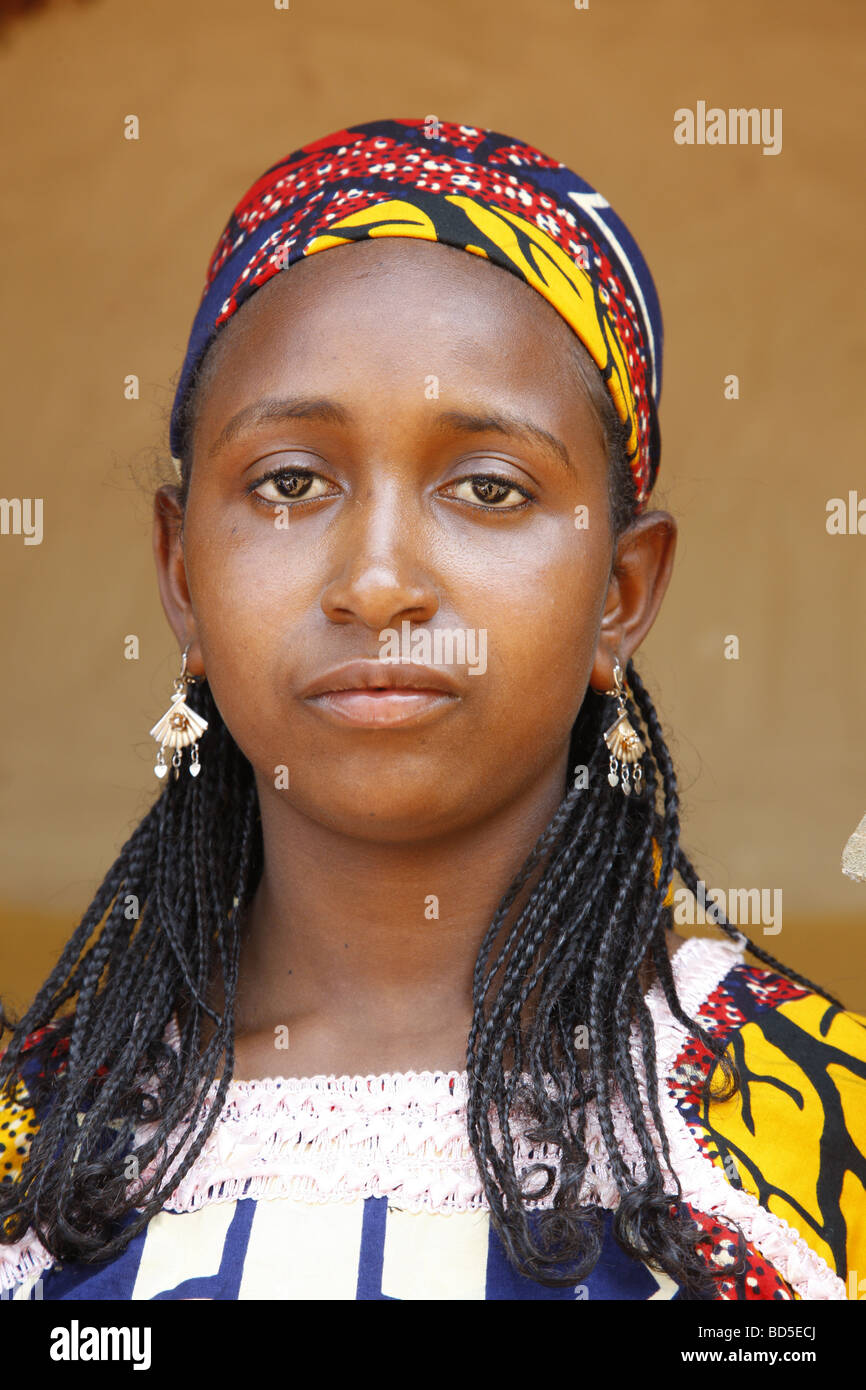 Woman Portrait Mbororo Ethnic Group Bamenda Cameroon Africa Stock