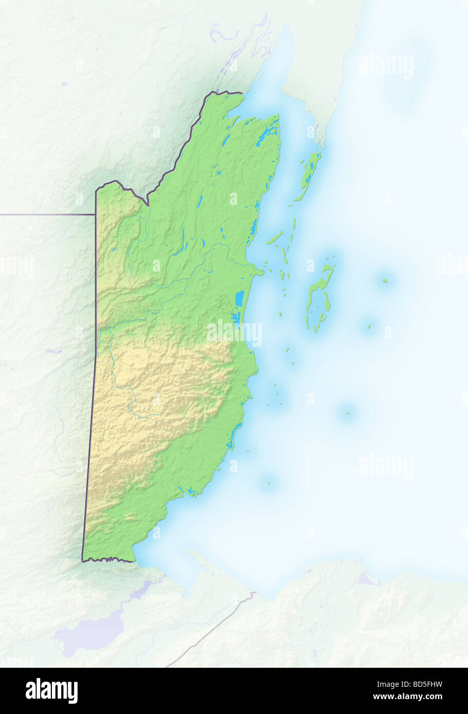 Belize, shaded relief map Stock Photo - Alamy