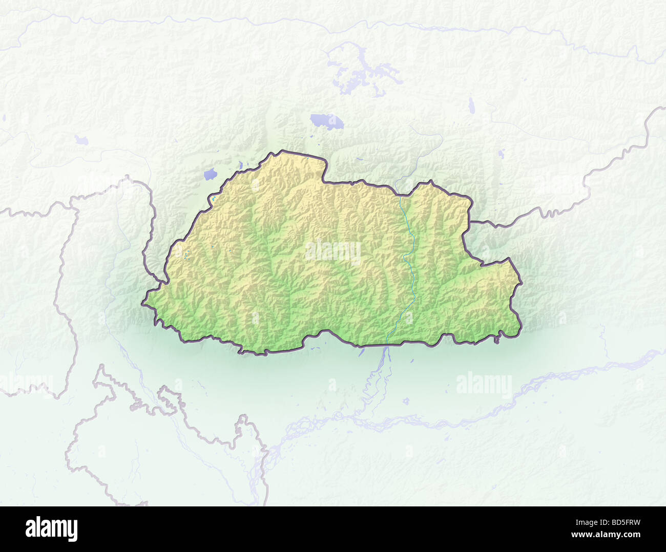 Bhutan map hi-res stock photography and images - Alamy