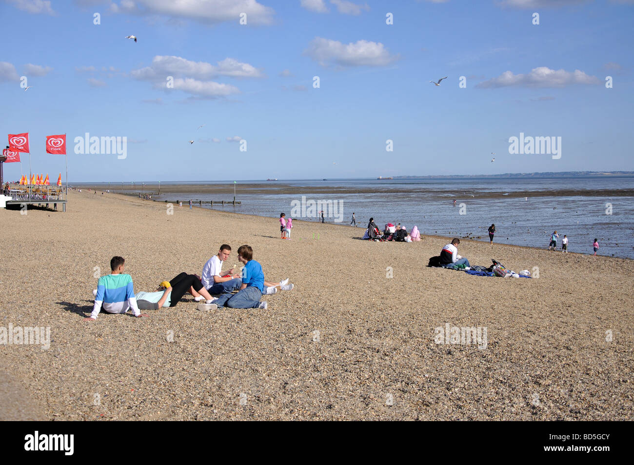Beach and promenade view, Southend-on-Sea, Essex, England, United ...