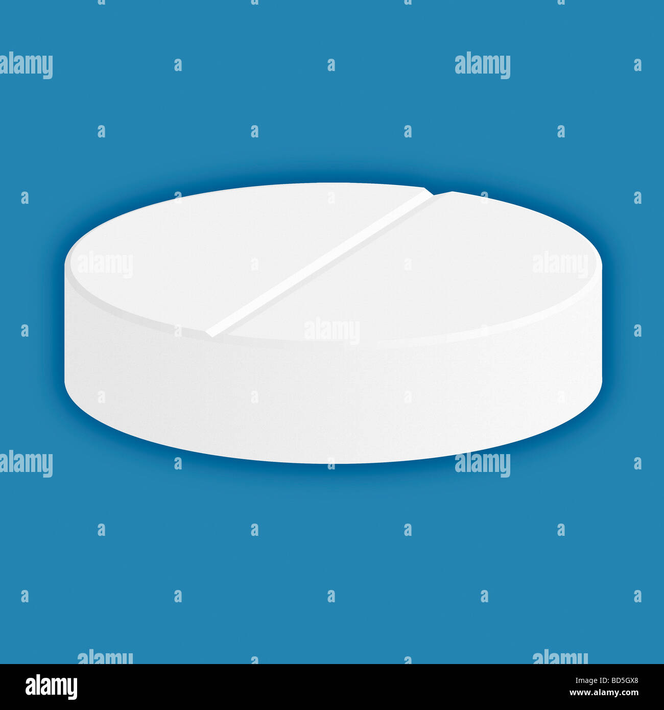 Illustration of a generic white pill on a blue background Stock Photo ...