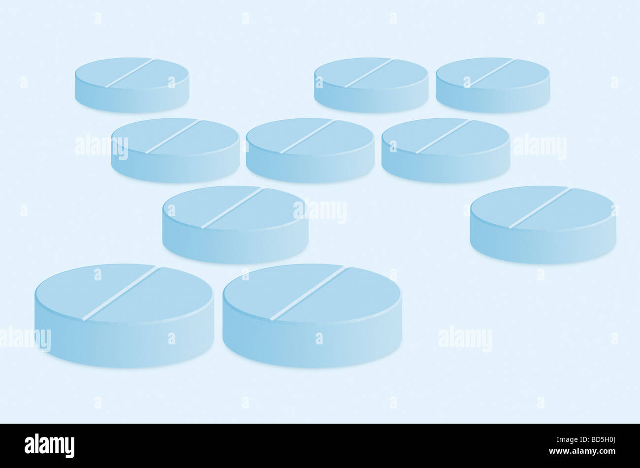 Illustration of light blue pills on a light blue background Stock Photo ...
