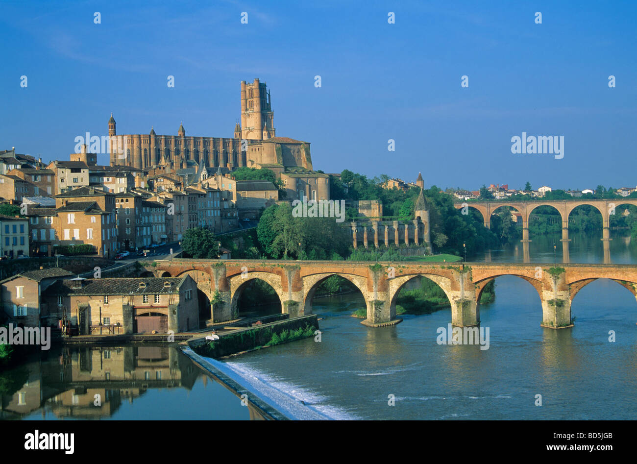 City of Albi on Tarn River with Cathedral of Ste Cecile Tarn District ...