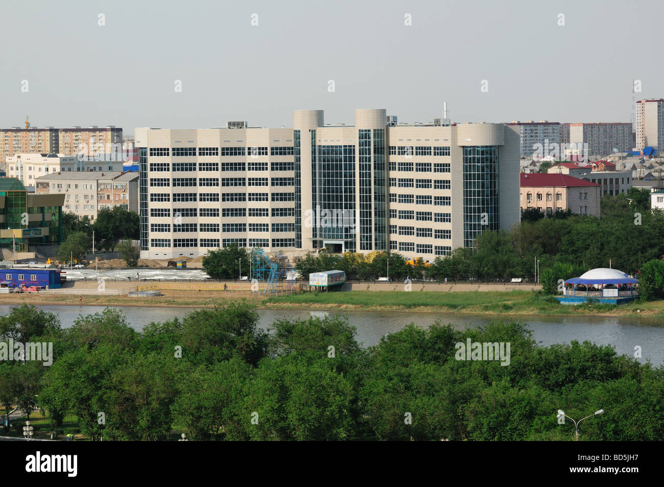 general view of the city of Atyrau in Western Kazakhstan showing new ...