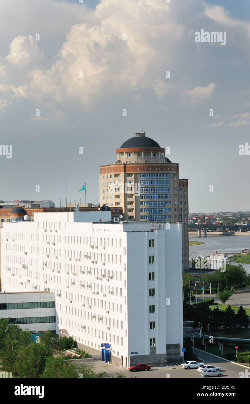 general view of the city of Atyrau in Western Kazakhstan showing new ...