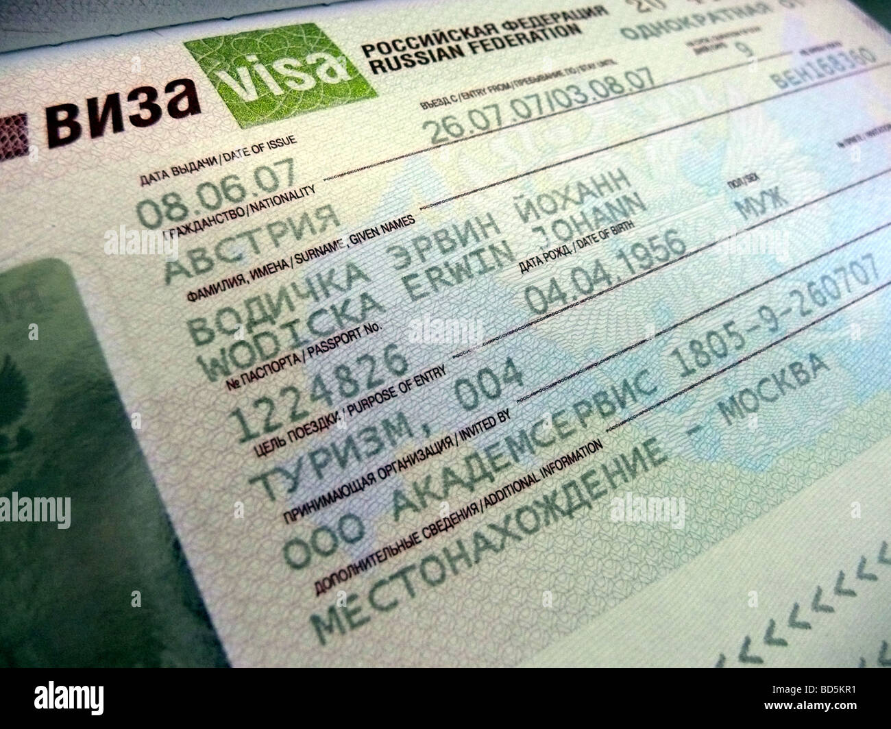 Visas for life hi-res stock photography and images - Alamy