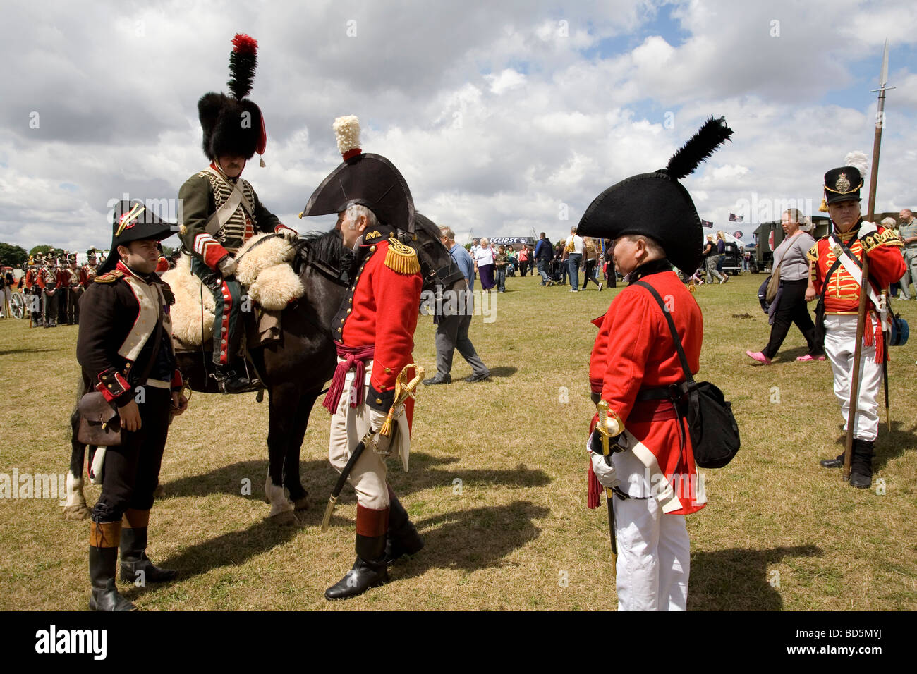 French Napoleonic soldiers and a mounted Civil War Soldier prepare for ...