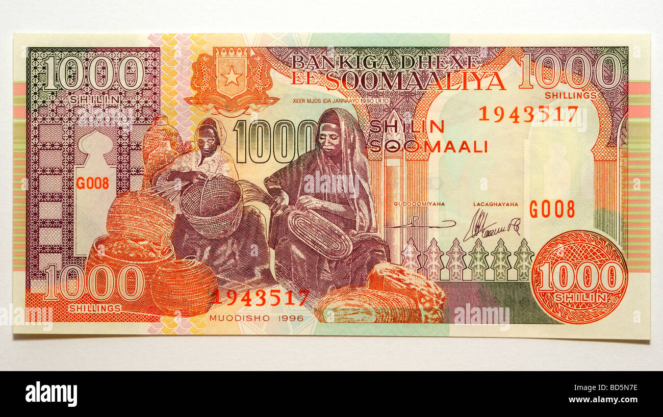 Somalia One Thousand 1,000 Shilling Bank Note Stock Photo - Alamy