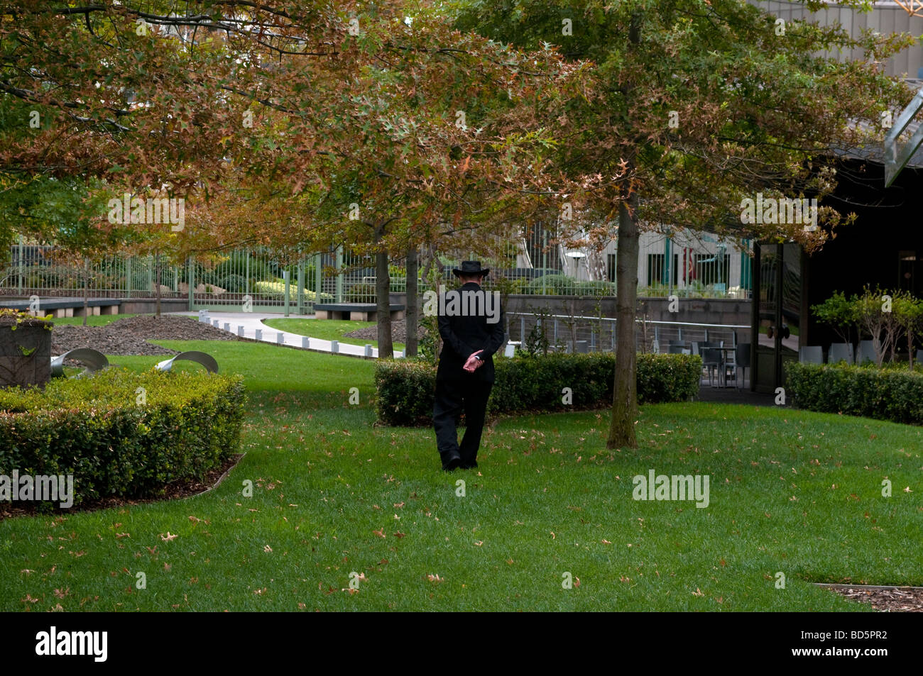 Museum guard at the National Gallery of Victoria NGV International ...