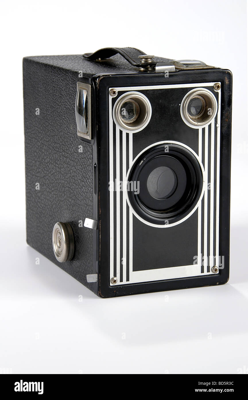 Vintage Box Camera isolated over white background Stock Photo - Alamy