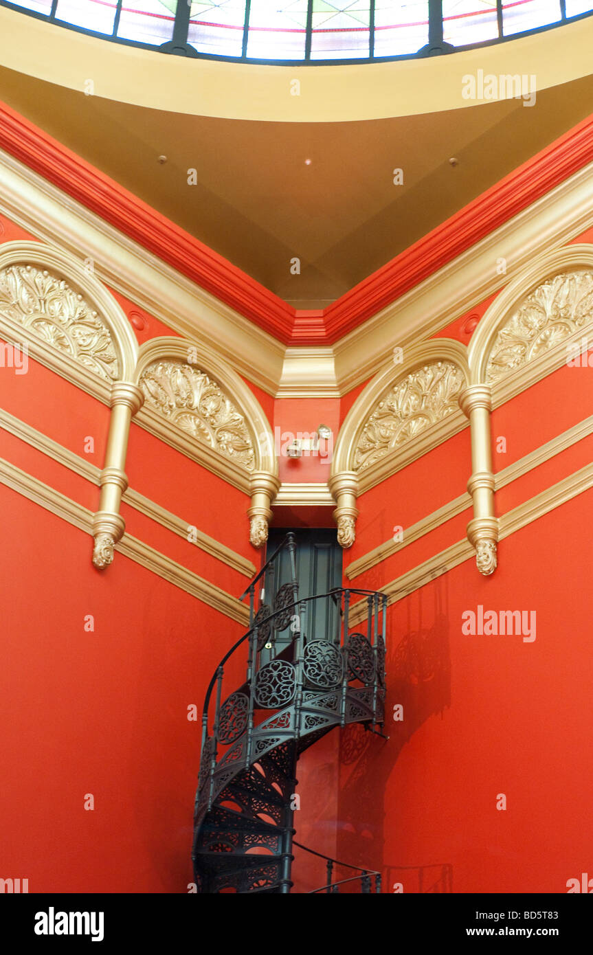Spiral staircase in Queen Victoria Building or QVB Sydney NSW Australia ...