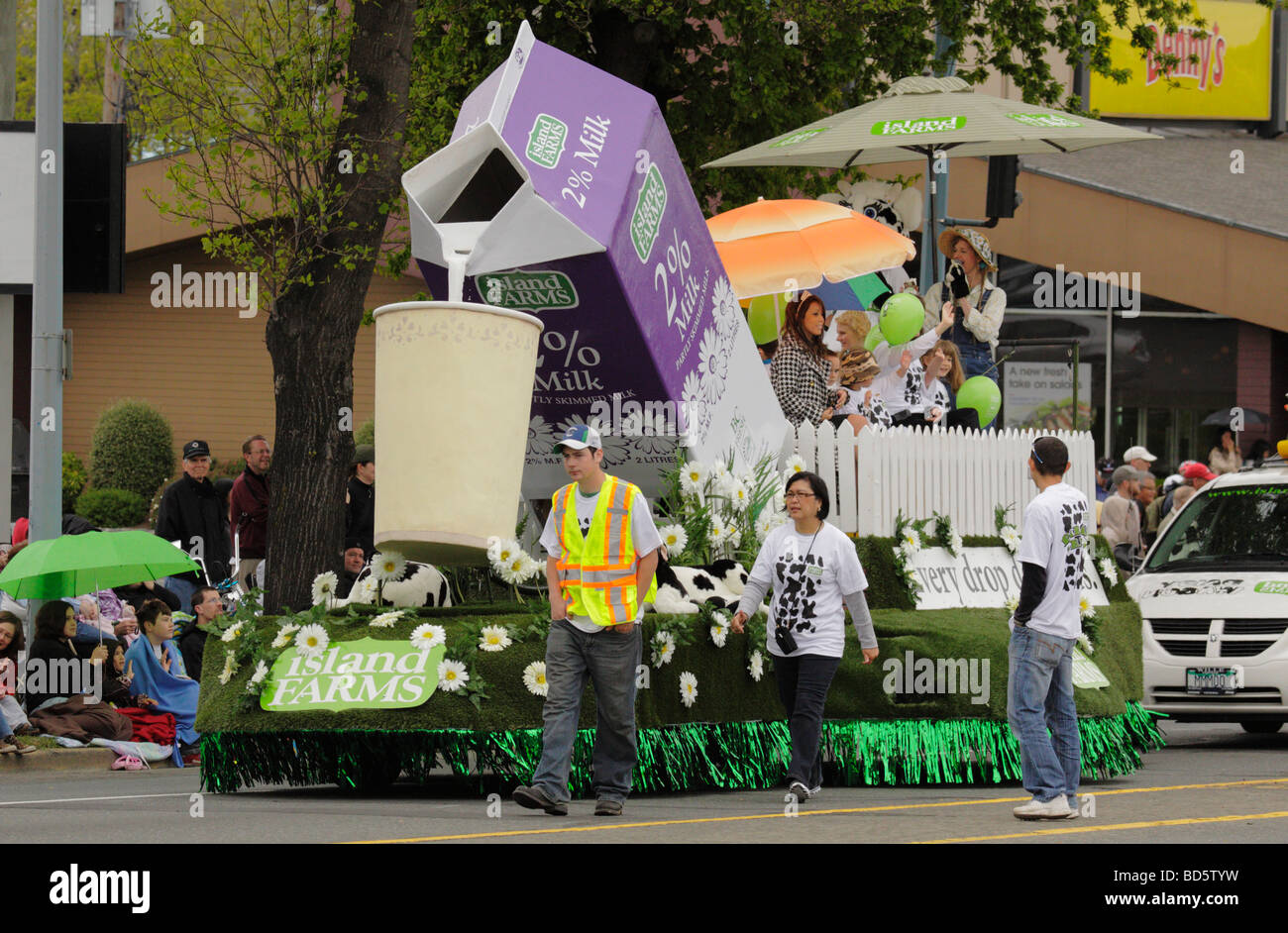 Giant milk carton float in 2009 Victoria Day parade festivities ...