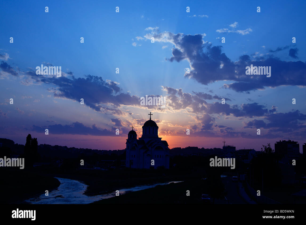 Church at sunset hi-res stock photography and images - Alamy