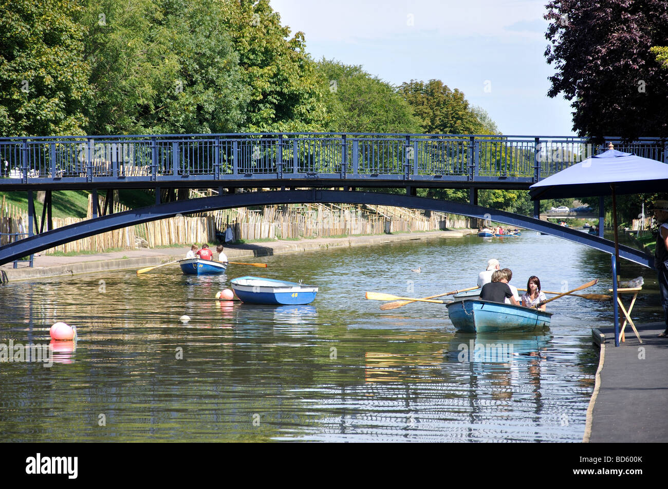 Boating on the Royal Military Canal, Hythe, Kent, England, United ...