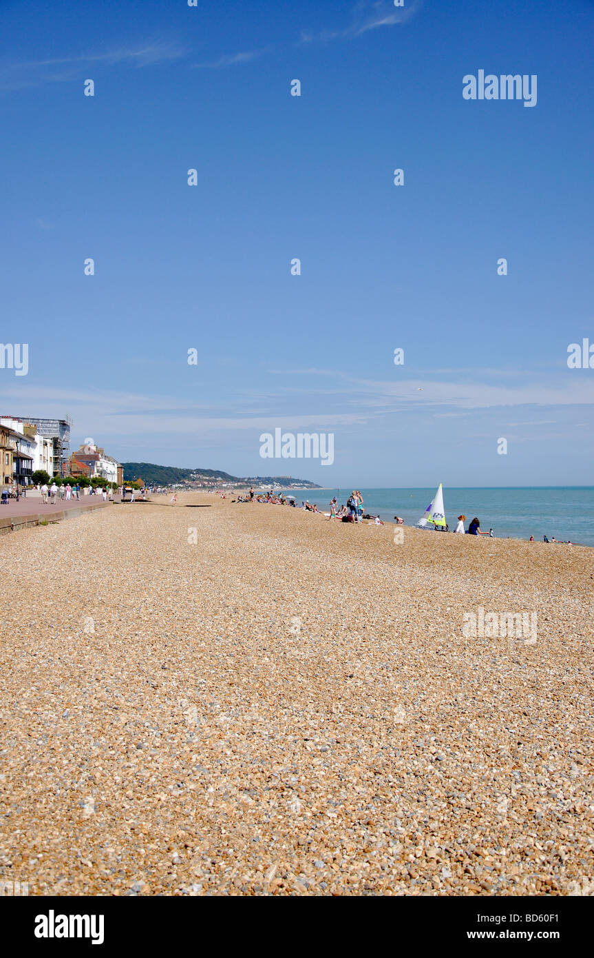 Beach and promenade, Hythe, Kent, England, United Kingdom Stock Photo ...