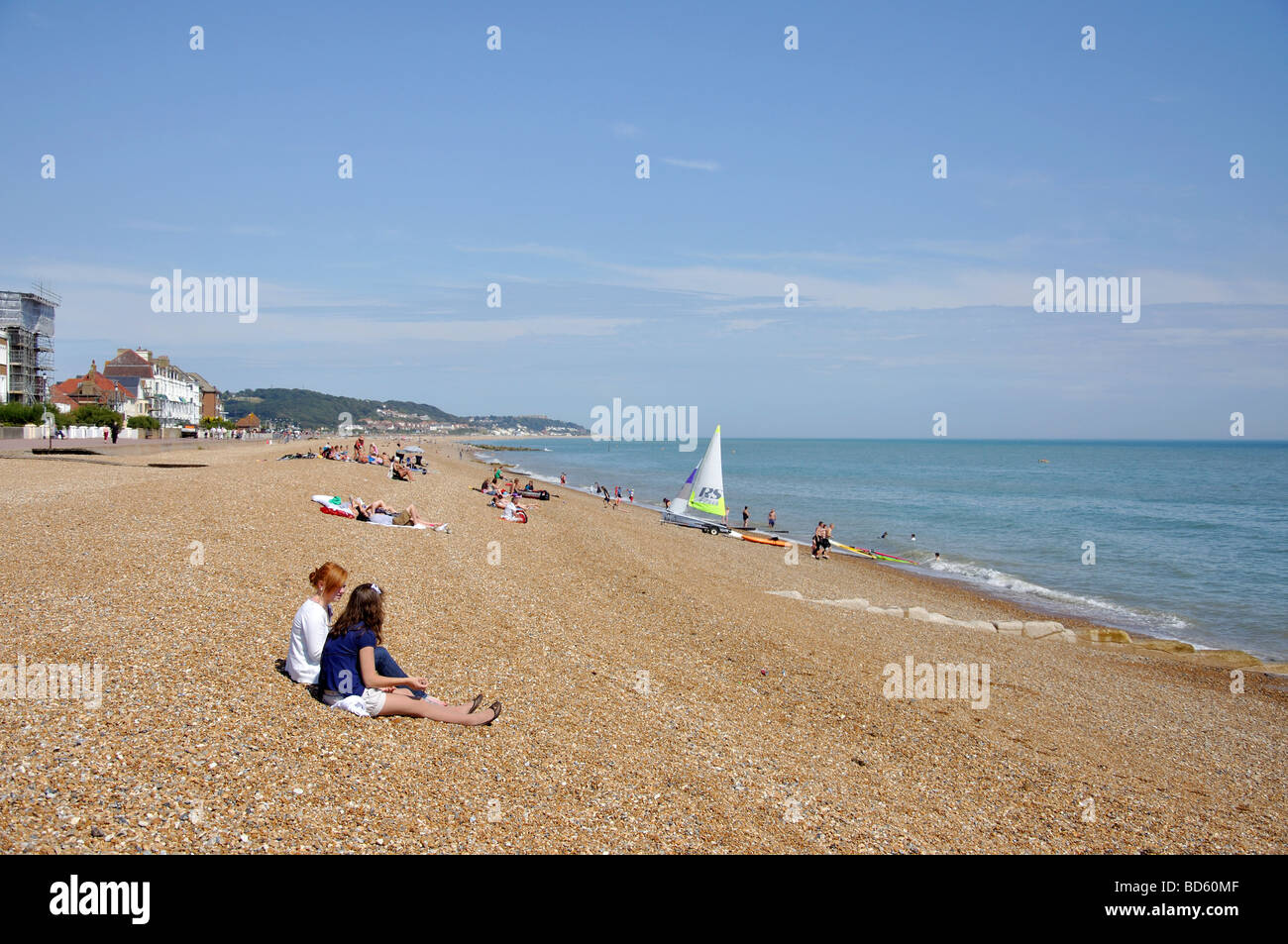 Beach and promenade, Hythe, Kent, England, United Kingdom Stock Photo ...