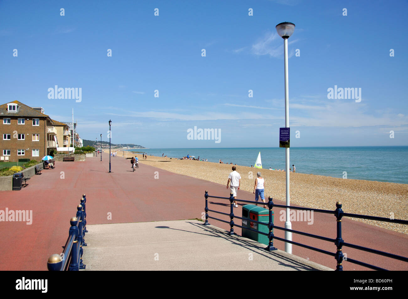 Beach and promenade, Hythe, Kent, England, United Kingdom Stock Photo ...
