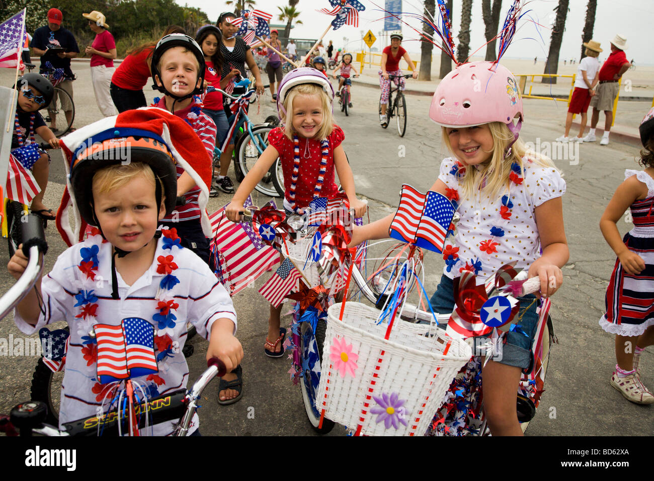 Fourth of July bicycle Parade Long Beach California United States of ...