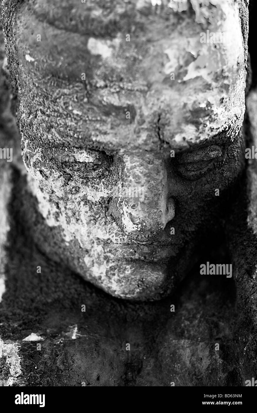 A decaying statue on the door of the derelict Globuswerk factory in ...