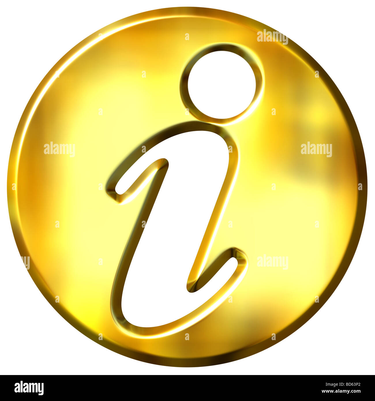 3d golden information sign Stock Photo - Alamy