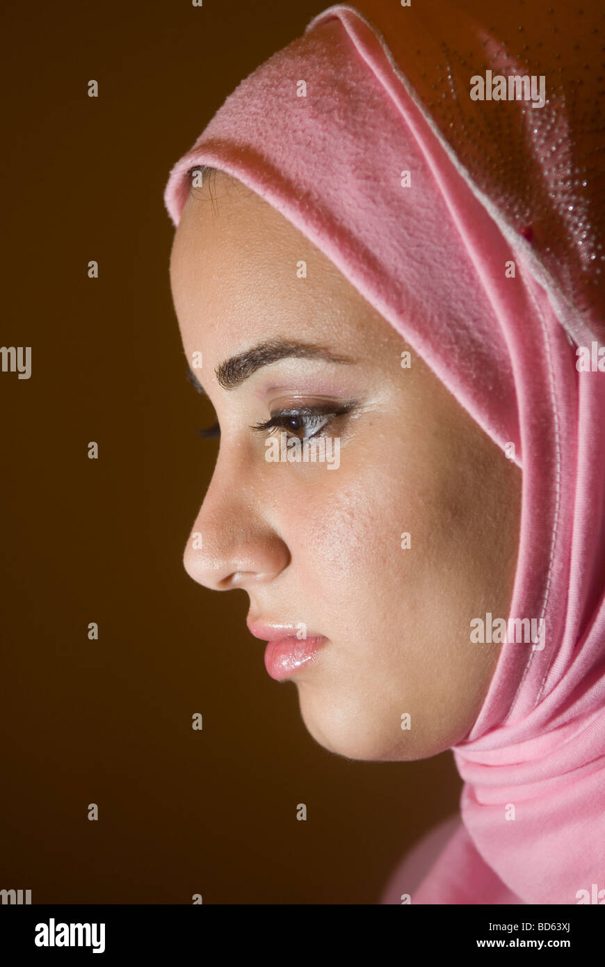 Profile of a young Muslim female Stock Photo - Alamy