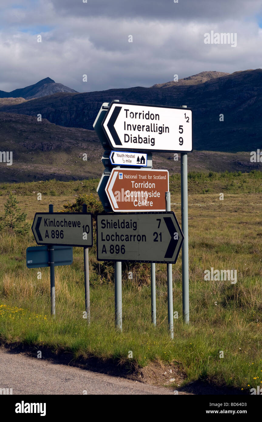 Road signs, Torridon, Wester Ross, Scotland Stock Photo - Alamy