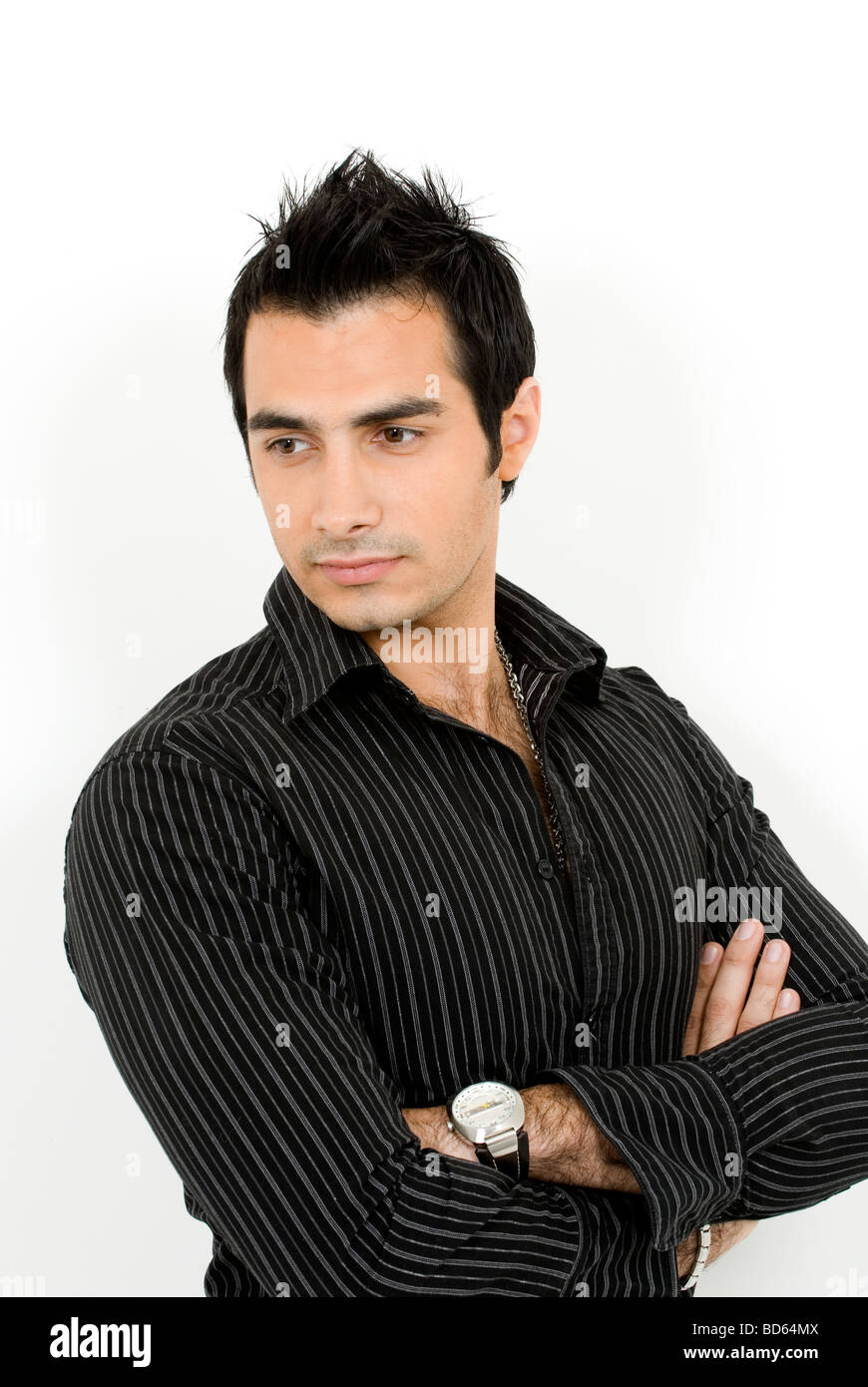 Man looking away arms Cut Out Stock Images & Pictures - Alamy