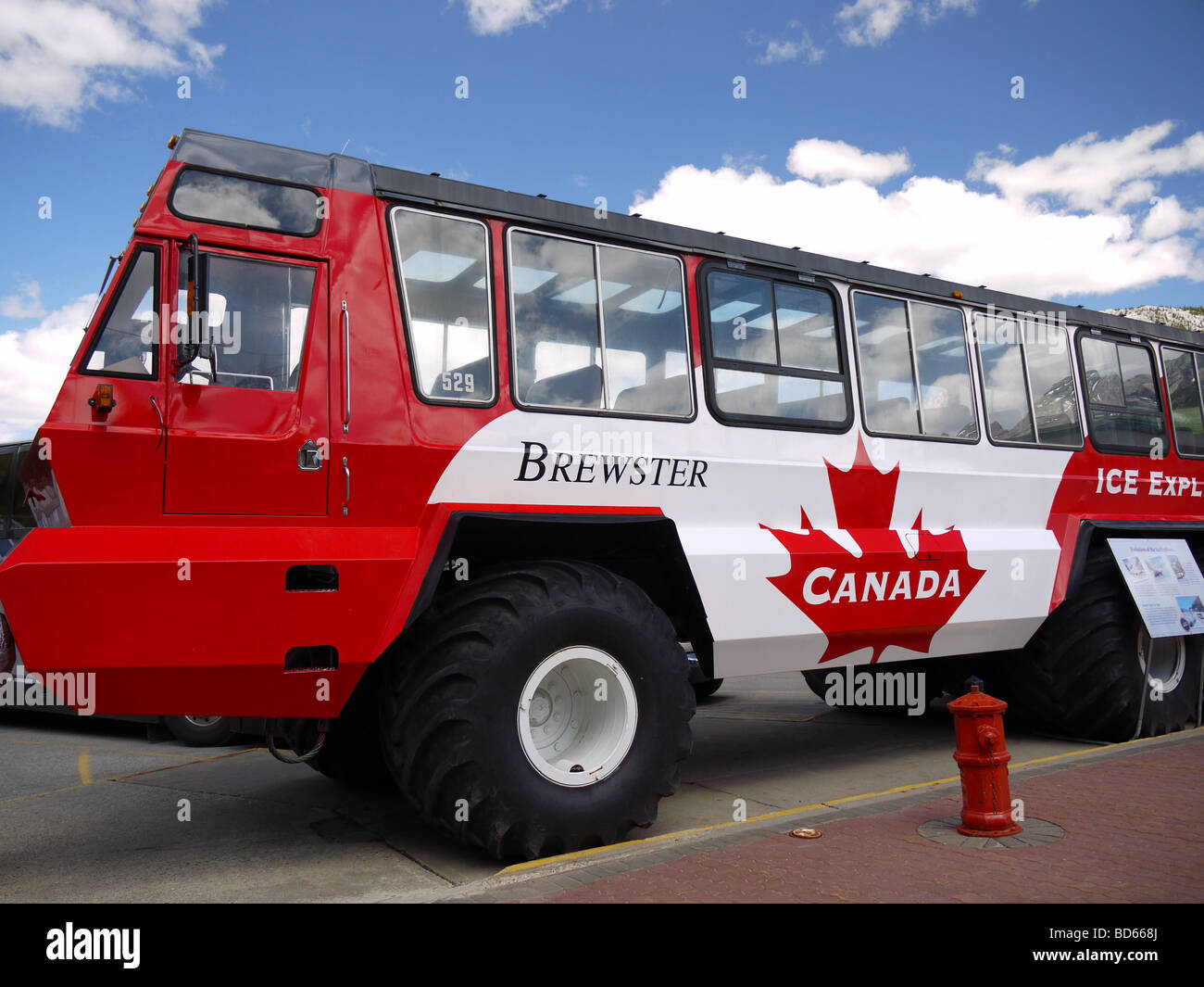 Glacier vehicle 'jeep' in Banff National Park Alberta Canada Stock ...