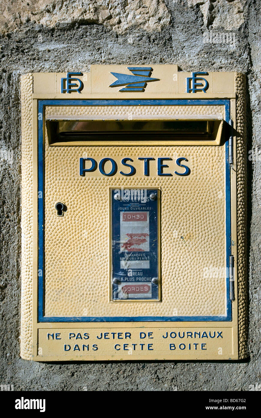 Post box of La Poste (mail service of France Stock Photo - Alamy