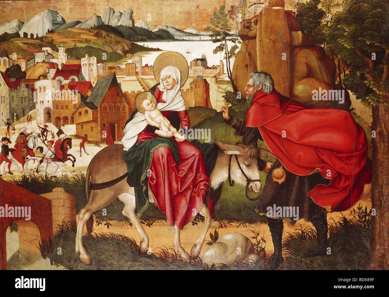 fine arts, Breu, Joerg the Elder (circa 1475 - 1537): painting, "Flight ...
