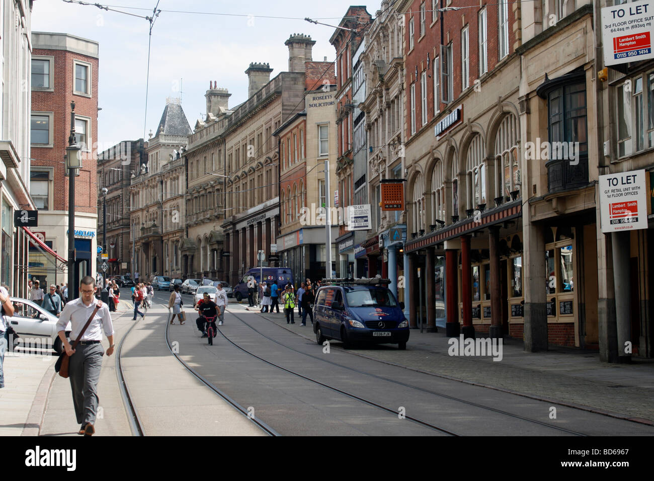 Nottingham Cheapside looking up from Poultry Stock Photo - Alamy