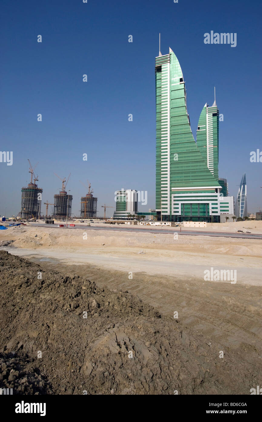 Bahrain, Manama : The twin towers of the Bahrain Financial Harbor Stock ...