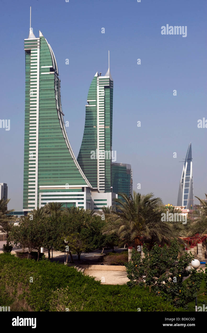 Bahrain, Manama : The twin towers of the Bahrain Financial Harbor Stock ...