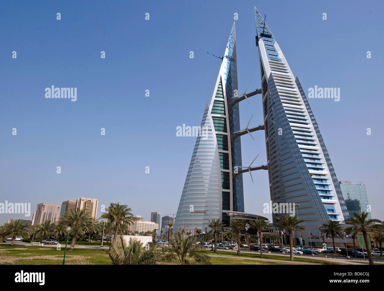 Bahrain, Manama : the BWTC towers Stock Photo - Alamy