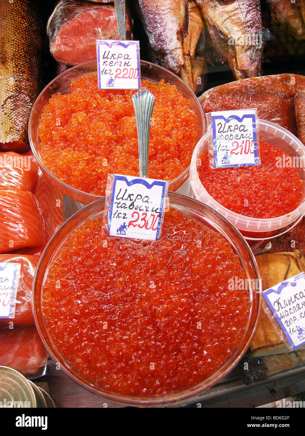 Russia : Salmon roe Stock Photo - Alamy
