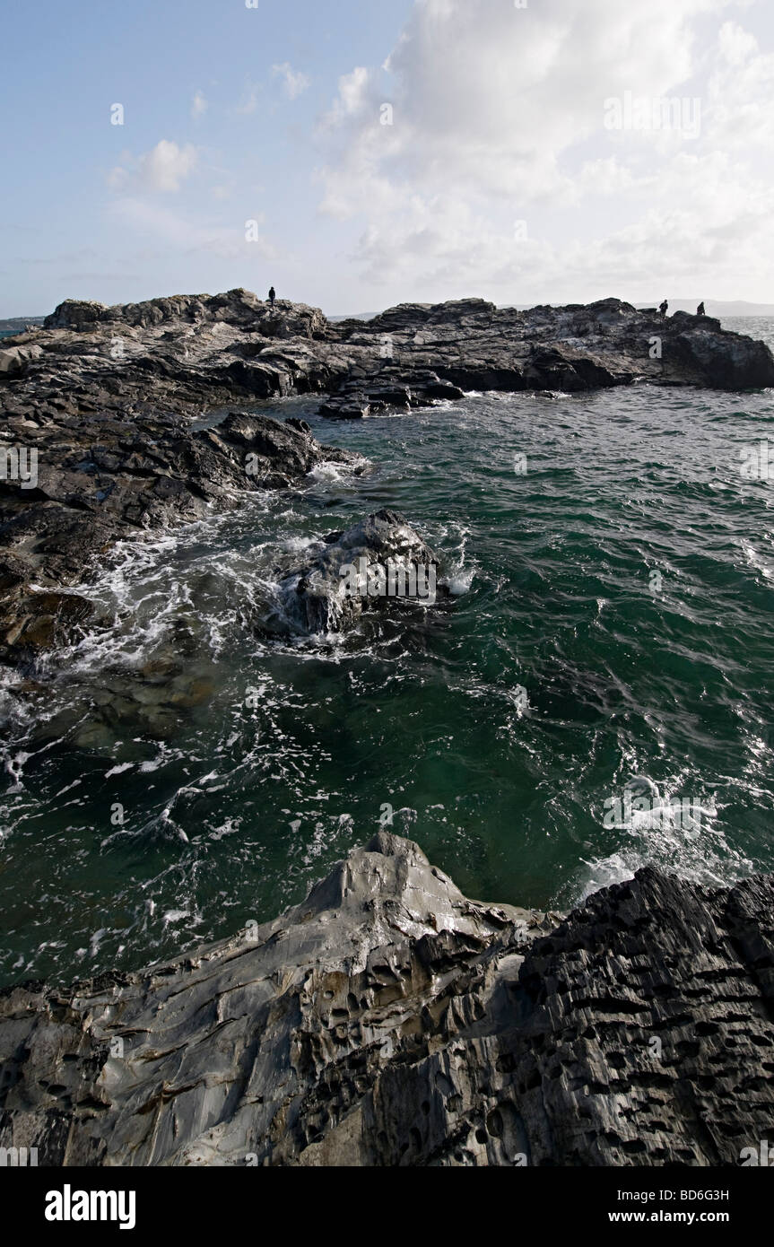 rocks and sea at godrevy point Stock Photo - Alamy