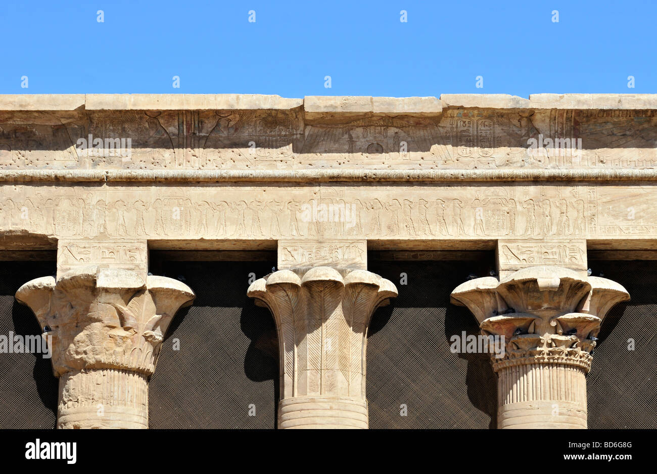 Detail of Column Capitals of Facade of Hypostyle Hall from Court of ...