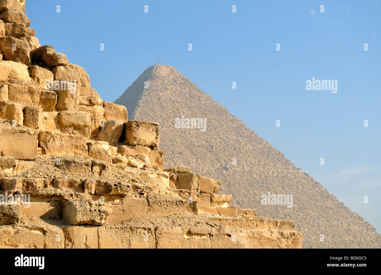 Twin Pyramids of Khufu Cheops and Khafre Chephren in Giza Necropolis ...