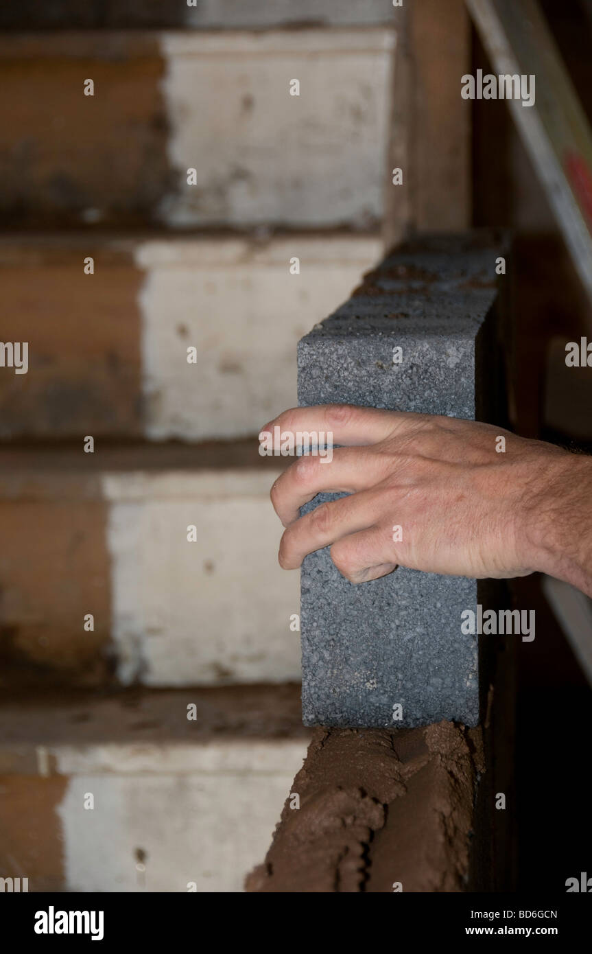 New internal load bearing wall being built Stock Photo - Alamy