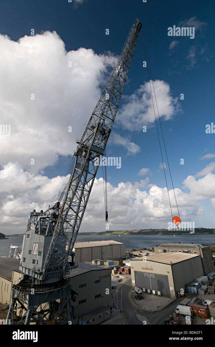 falmouth docks heavy lifting crane next to the large dry dock used to ...