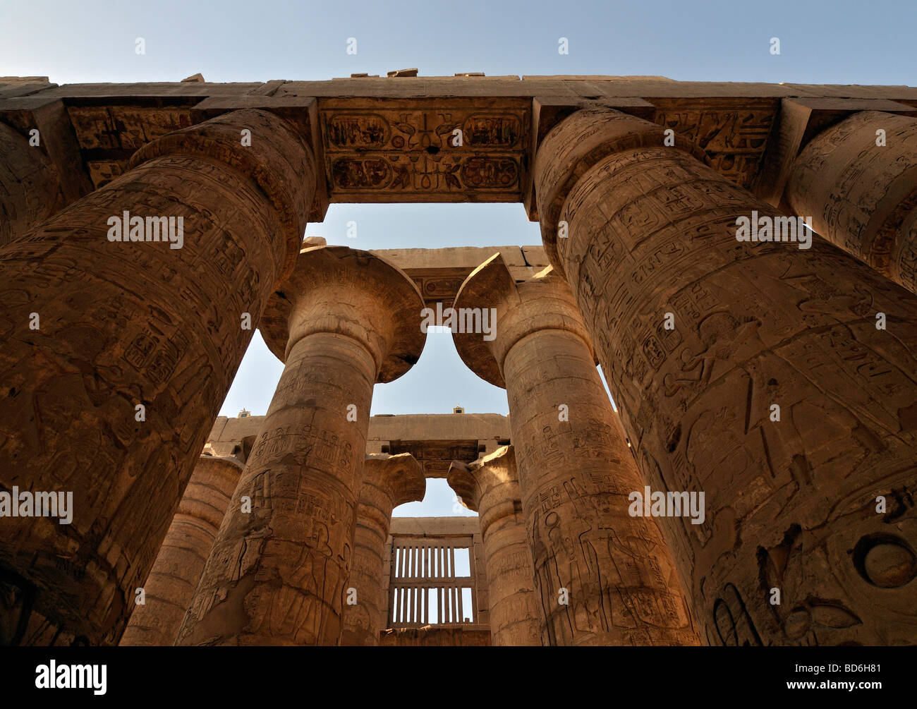 Colossal Papyrus Columns of Great Hypostyle Hall Precinct of Amun Re ...