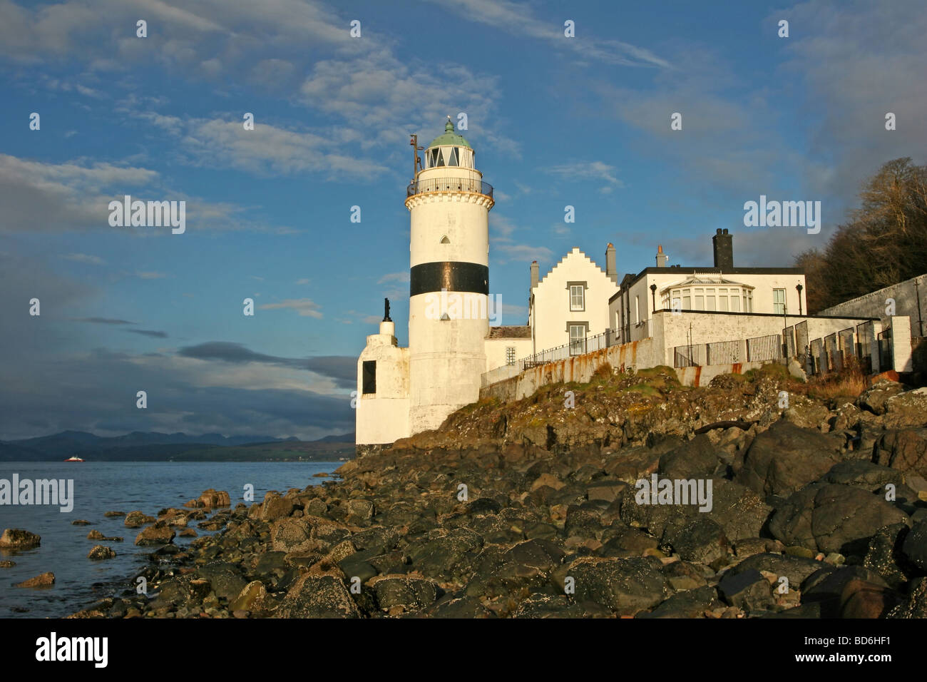 Cloch Lighthouse on the Firth of Clyde Stock Photo - Alamy