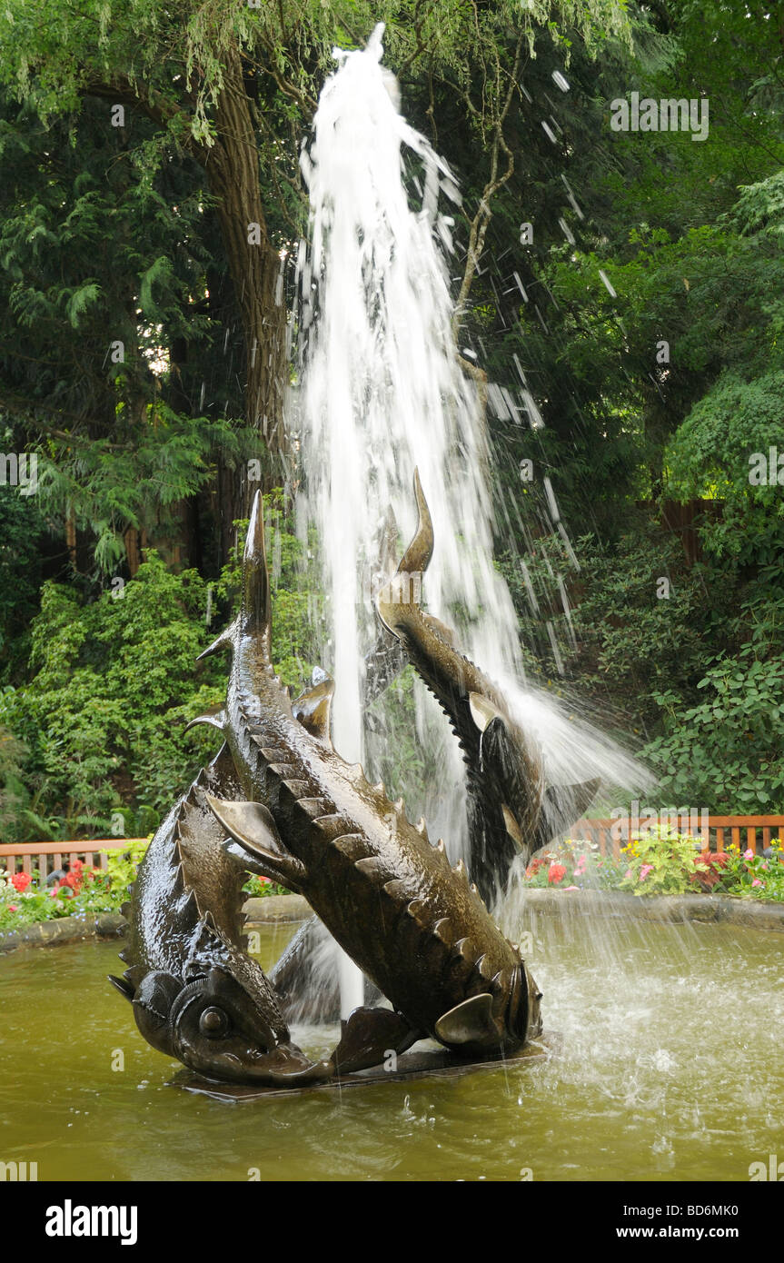 3 Sturgeons Fountain in the Butchart Gardens near Victoria on Vancouver ...