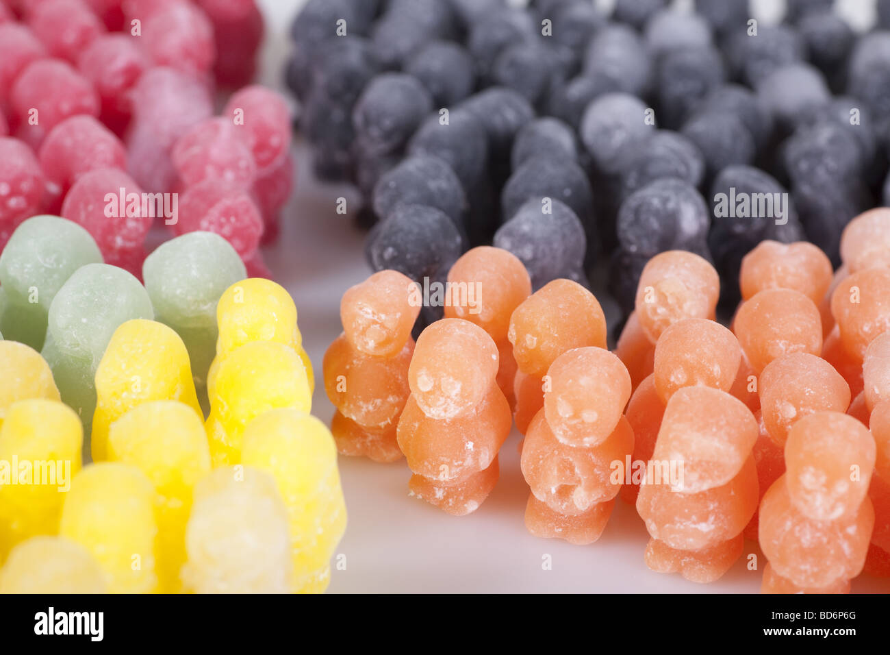 Groups of multi-coloured jelly baby sweets Stock Photo - Alamy