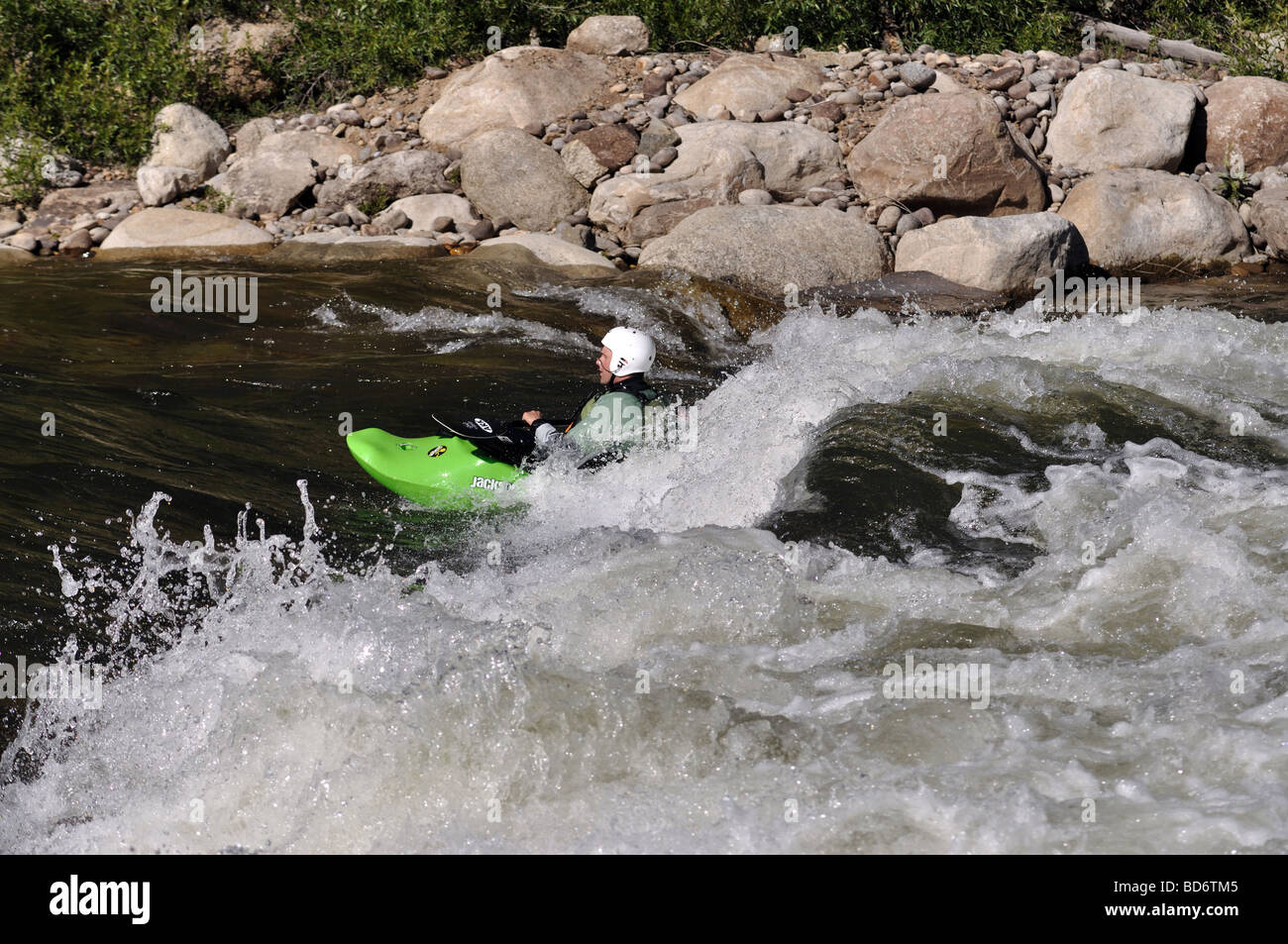 Whitewater kayaking in Boulder Canyon, Colorado Stock Photo - Alamy