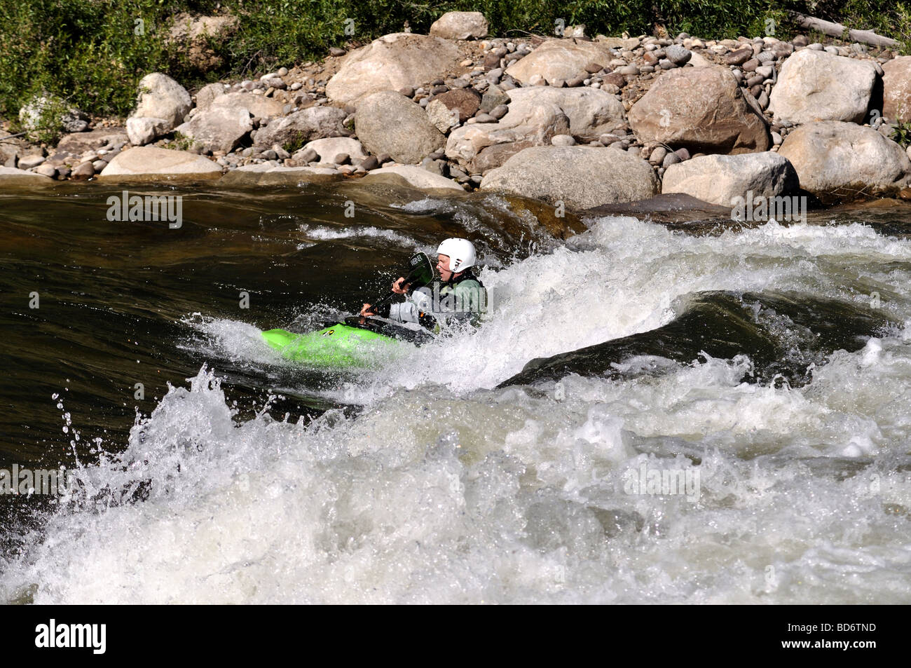 Whitewater kayaking in Boulder Canyon, Colorado Stock Photo - Alamy