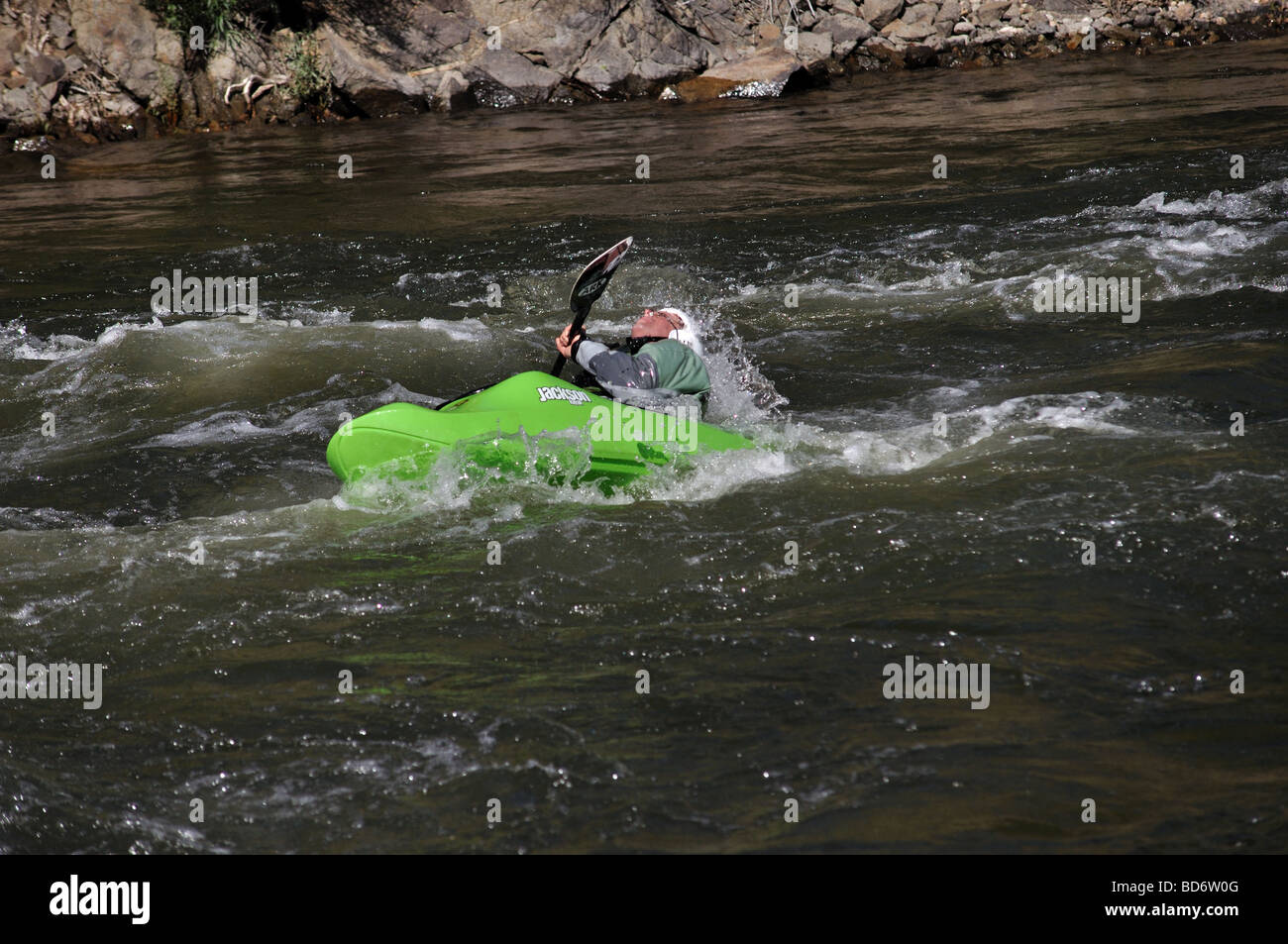Whitewater kayaking in Boulder Canyon, Colorado Stock Photo - Alamy