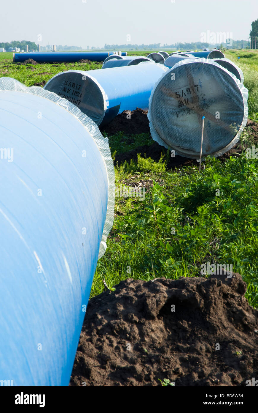 Water pipes at the Louis Clark Regional Water System pipeline ...